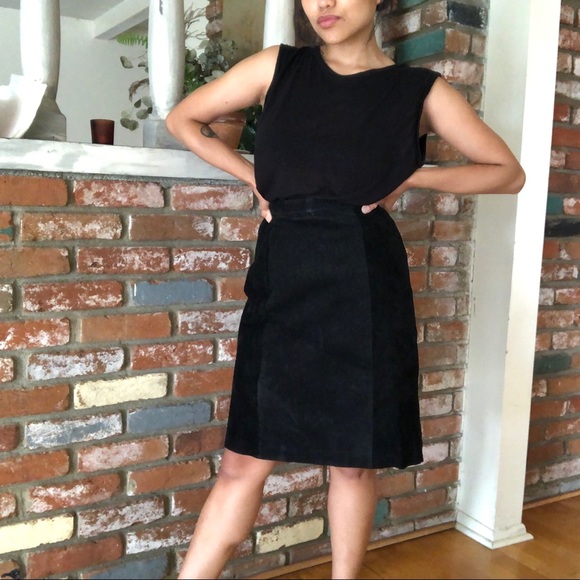 Vintage | Skirts | Vintage Outerwear Phoenix Pig Split Leather Skirt ...